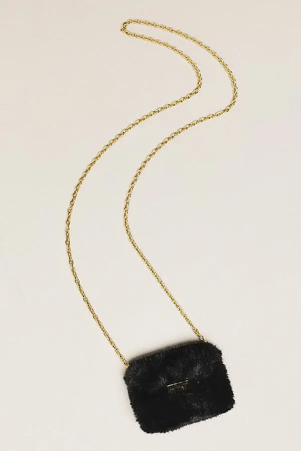Dolce Vita Brdi Mi Faux Fur Wallet Bag - Black