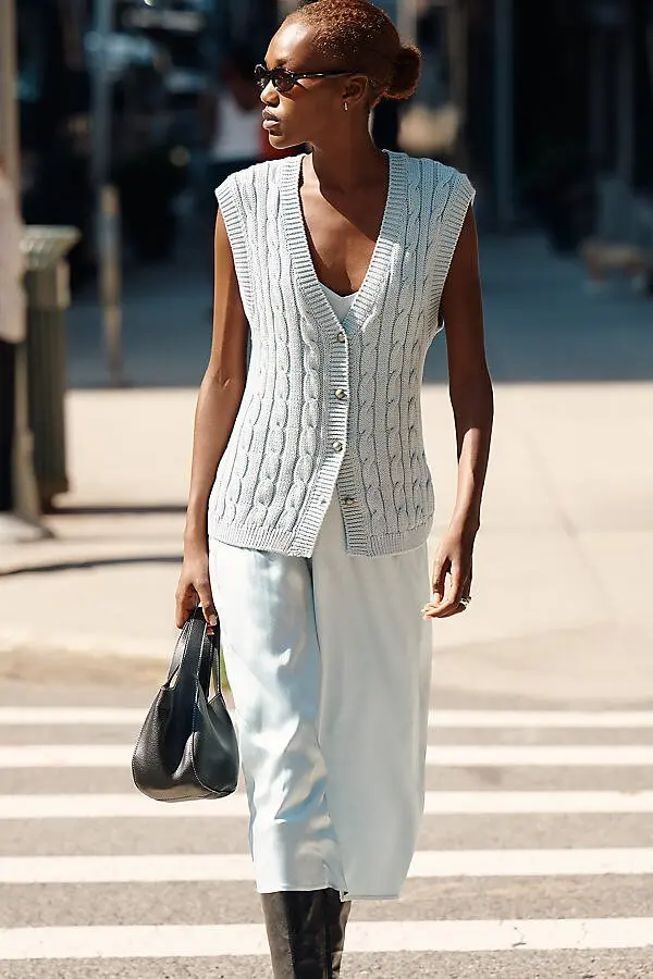 Anthropologie Gemi Twofer Cable-knit Midi Dress