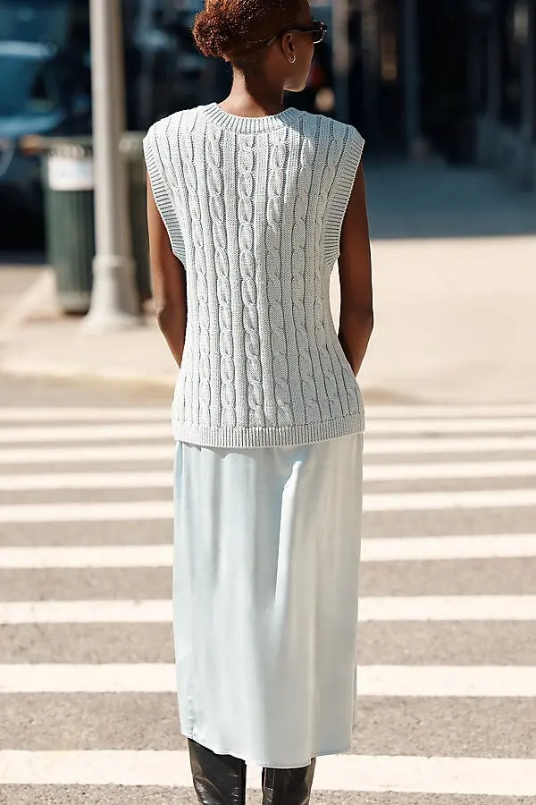 Anthropologie Gemi Twofer Cable-knit Midi Dress