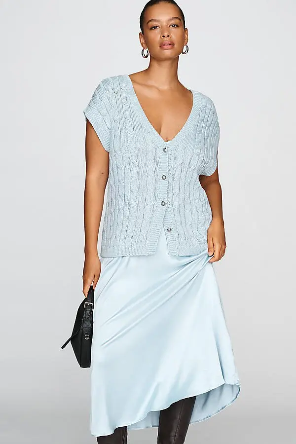 Anthropologie Gemi Twofer Cable-knit Midi Dress