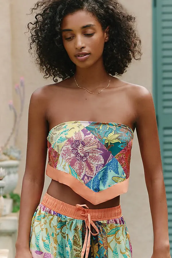 CELANDINE Strapless Scarf Top