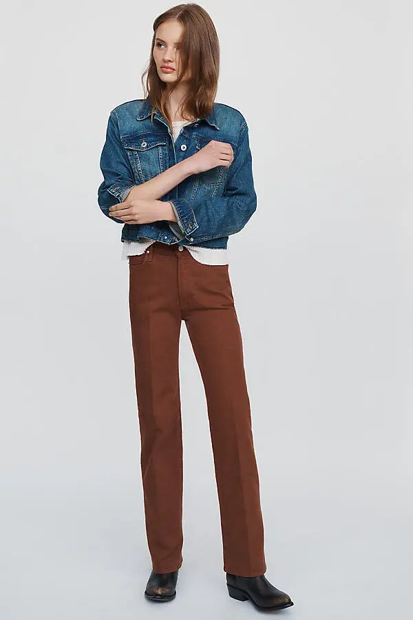 MOTHER The Kick It High Rise Straight Leg Jeans