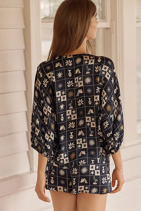 LYREBIRD Flyaway Peasant Top Silky