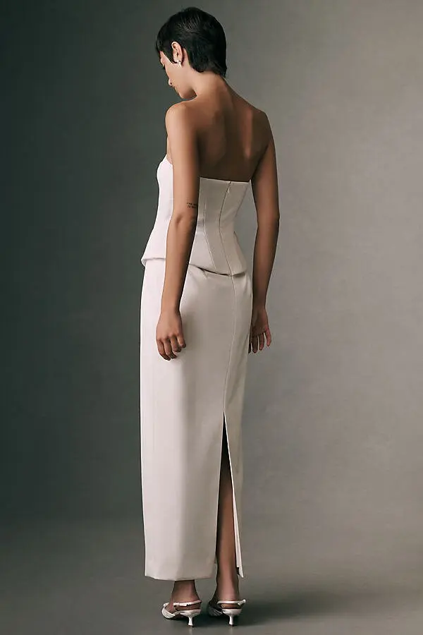 Bhldn Strapless Maxi Twofer Corset Dress