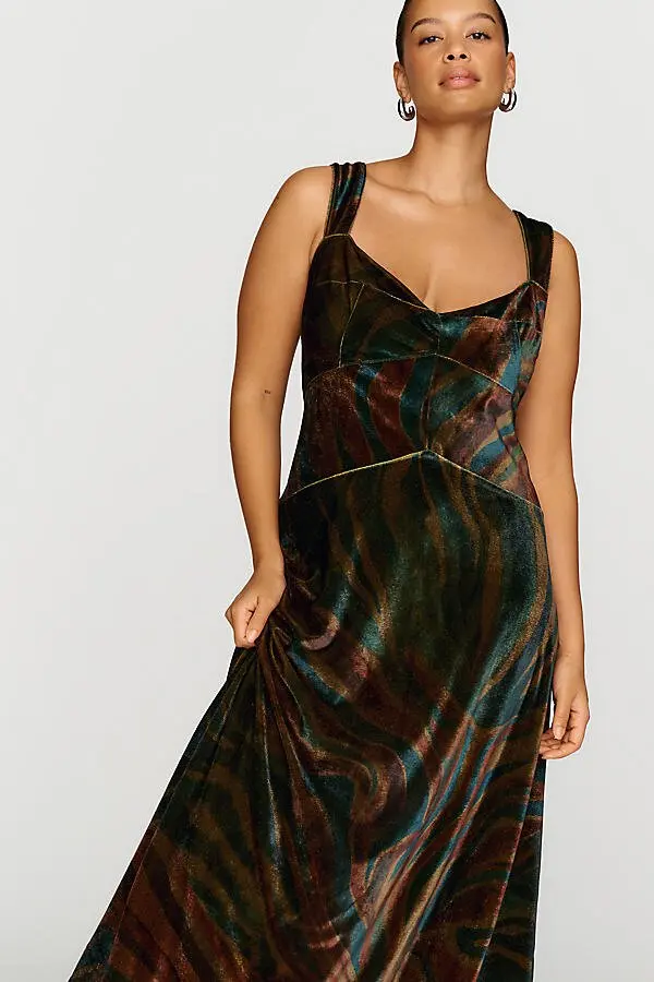Maeve Jocelyn Velvet Midi Dress