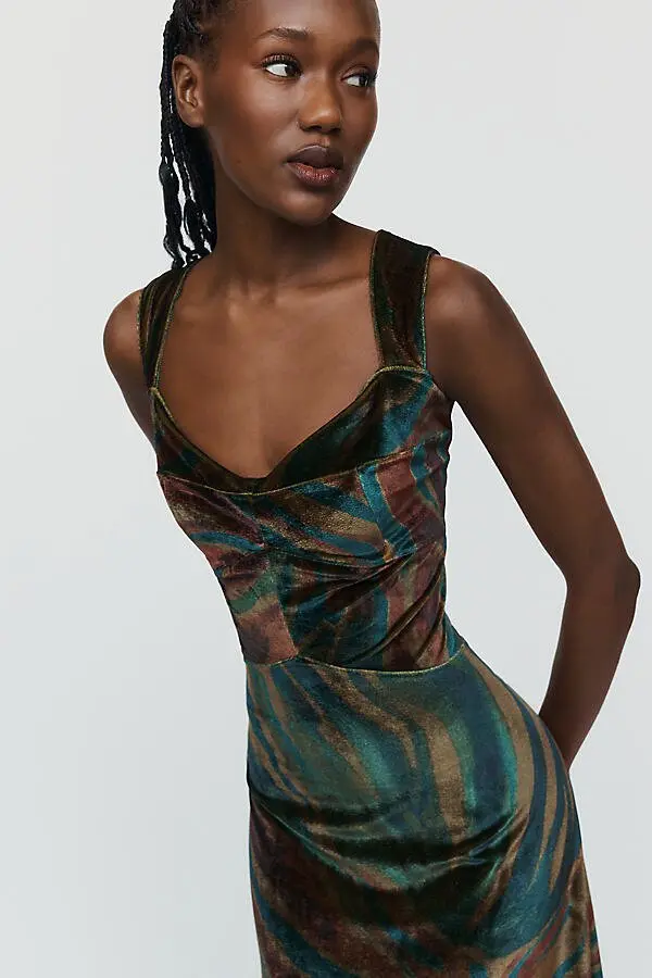 Maeve Jocelyn Velvet Midi Dress