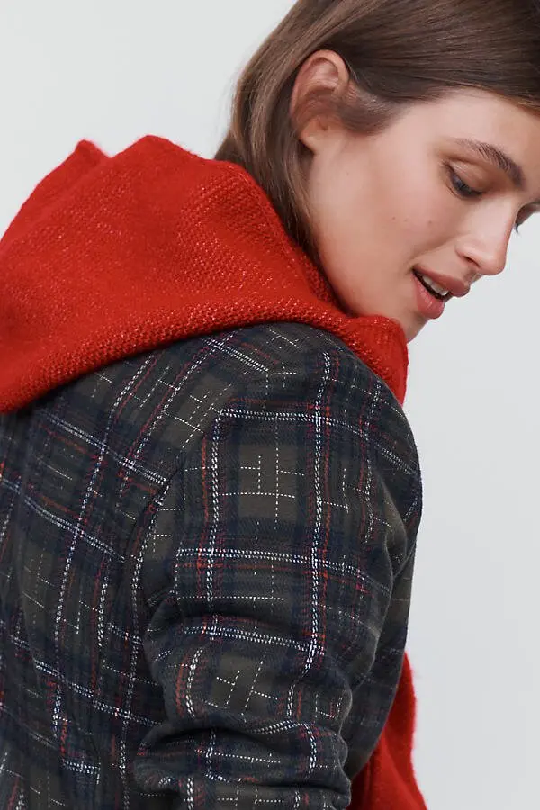 Anthropologie Tapered Mid-length Hood - Red