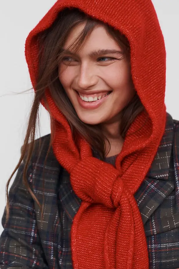 Anthropologie Tapered Mid-length Hood - Red