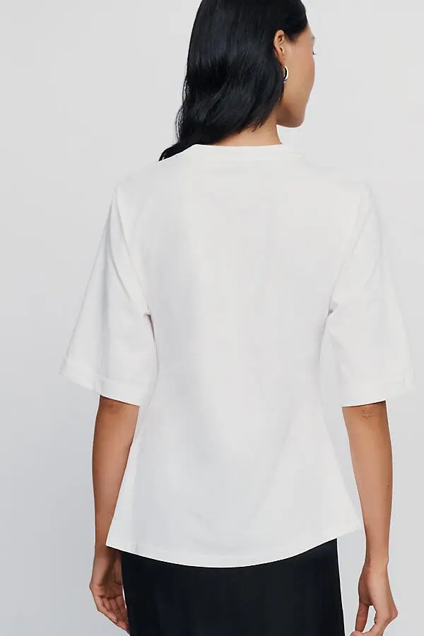 SOVERE / Sohvi 100% Cotton Asymmetrical Top - Chalk