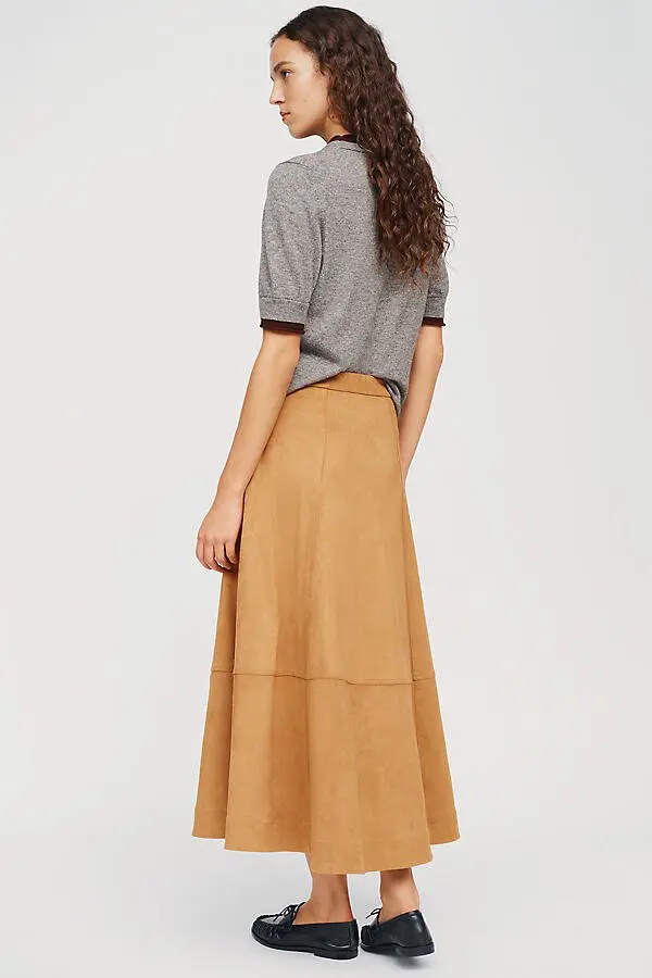 FAVORITE DAUGHTER Aspen Faux Suede Midi Skirt