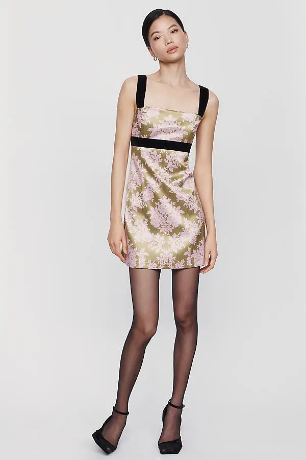 Maeve Sat Velvet Shift Dress