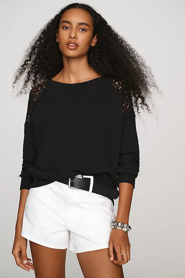 Wilt 100% Cotton Lace Long-sleeve Top