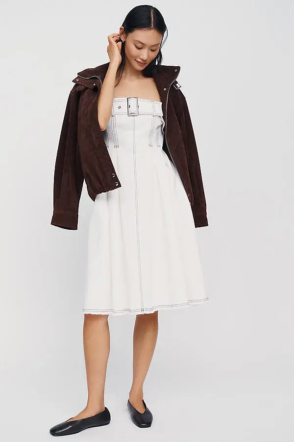 PILCRO Strapless Belted Mi Dress