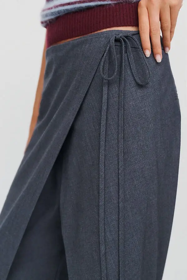 WHITEROOM + CACTUS Wool Blend Side-tie Pants