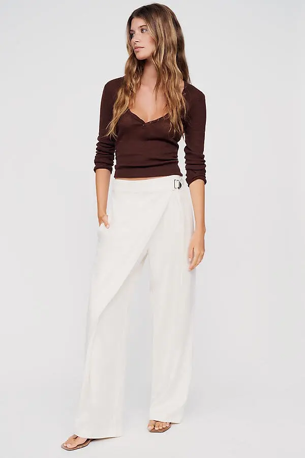 WHITEROOM + CACTUS Front Buckle Trousers Pants