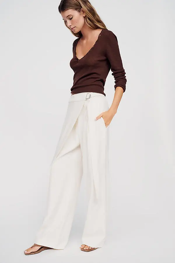 WHITEROOM + CACTUS Front Buckle Trousers Pants