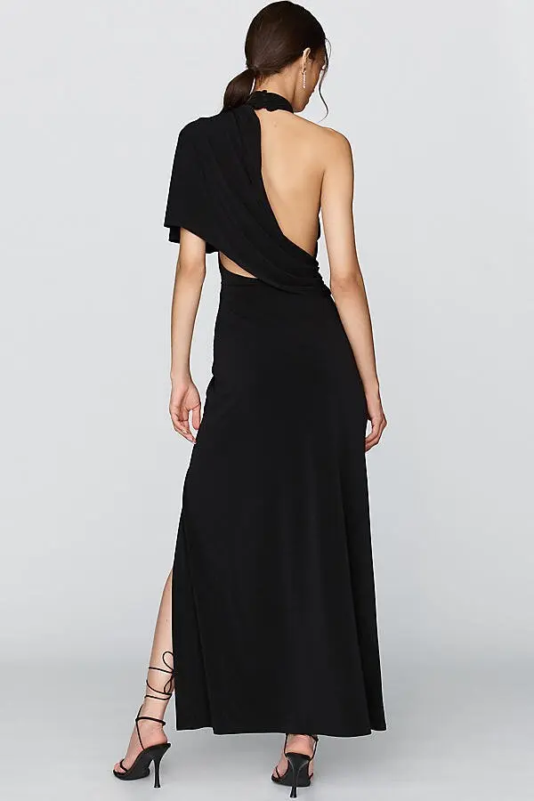 Bhldn Mock-neck Asymmetrical Maxi Dress