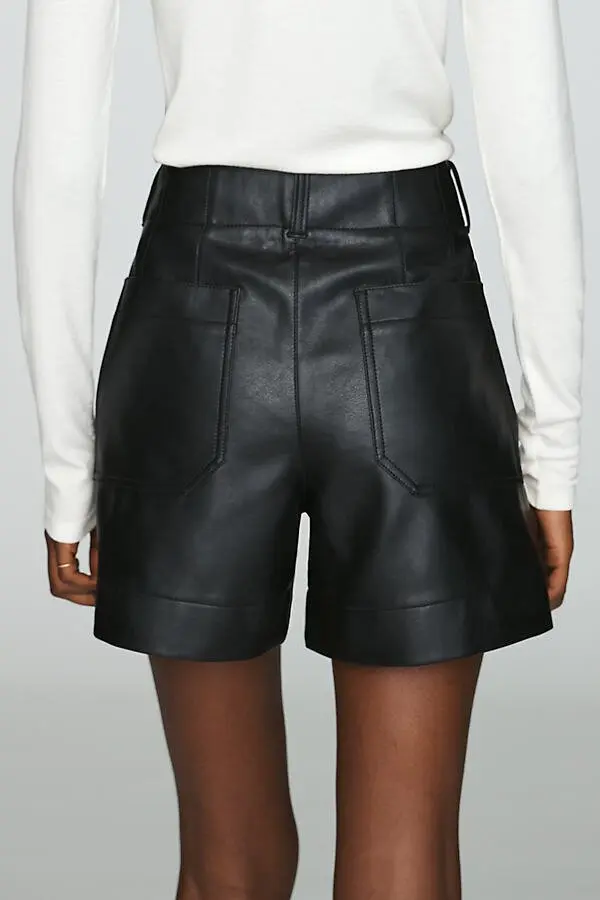 Maeve Colette Faux Leather Longle High Rise Shorts