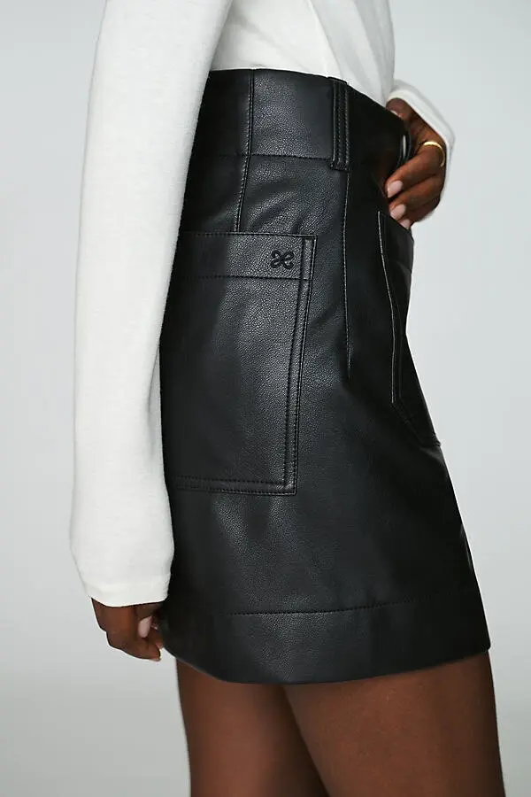 Maeve Colette Faux Leather Longle High Rise Shorts