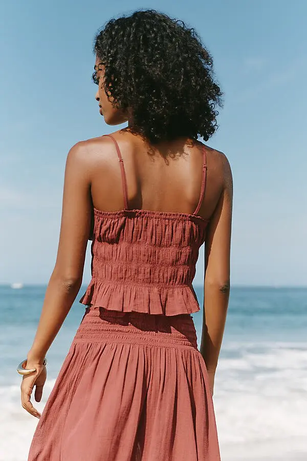 CELANDINE Vip Room 100% Cotton Smocked Tank Top