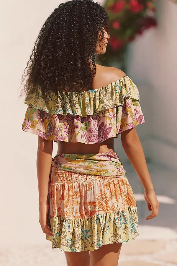 CELANDINE Off-shoulder Ruffled Top