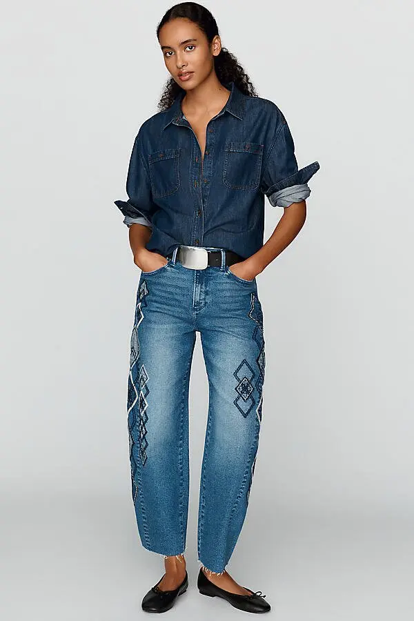 DRIFTWOOD Parker High Rise Barrel Jeans