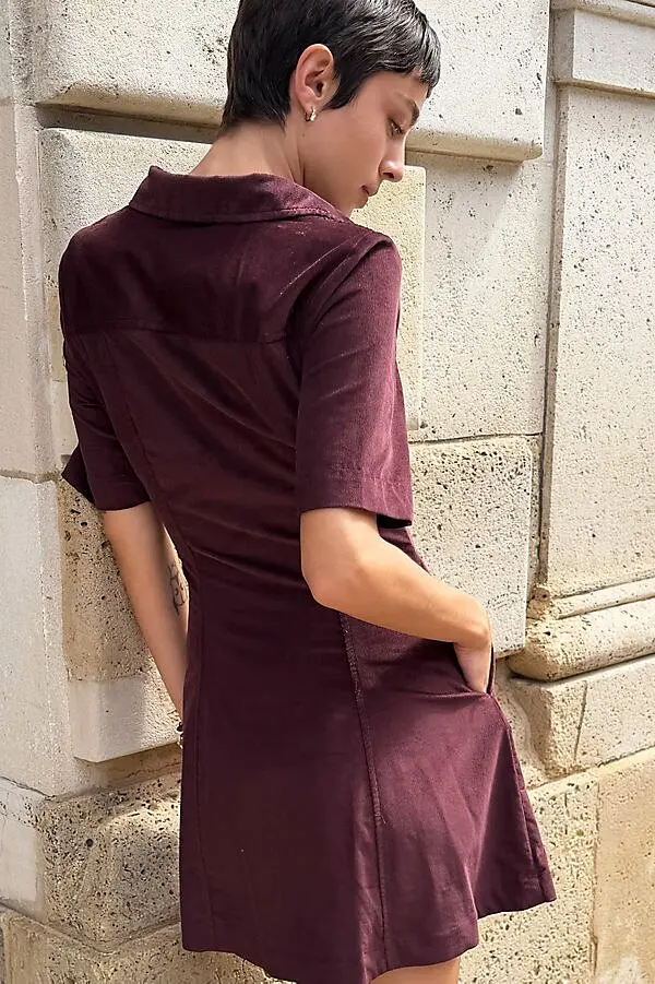 Maeve 100% Cotton Corduroy Shirtdress
