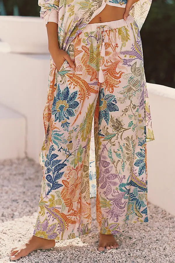 CELANDINE Sheer Wide-leg Pants