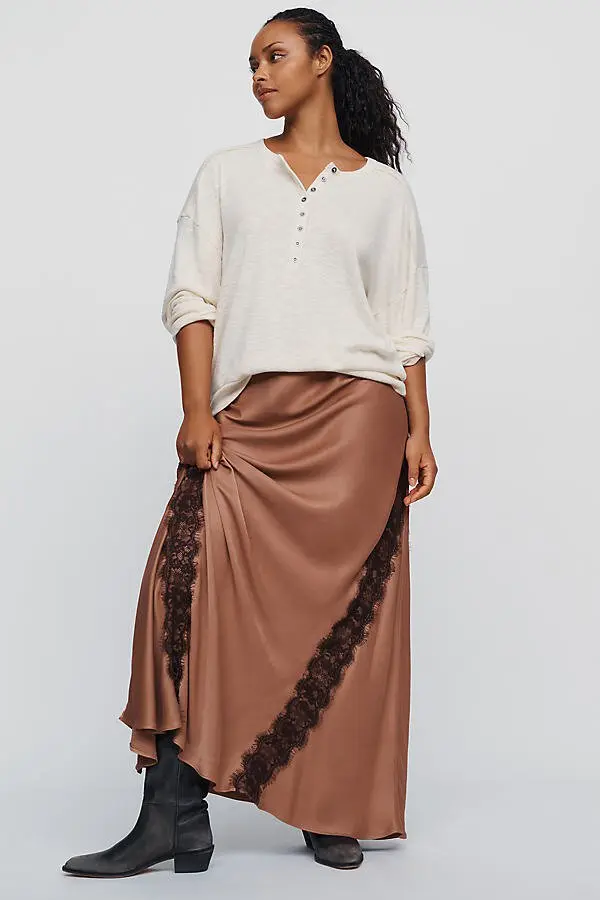 PILCRO 100% Cotton Slub Henley Top - Ivory