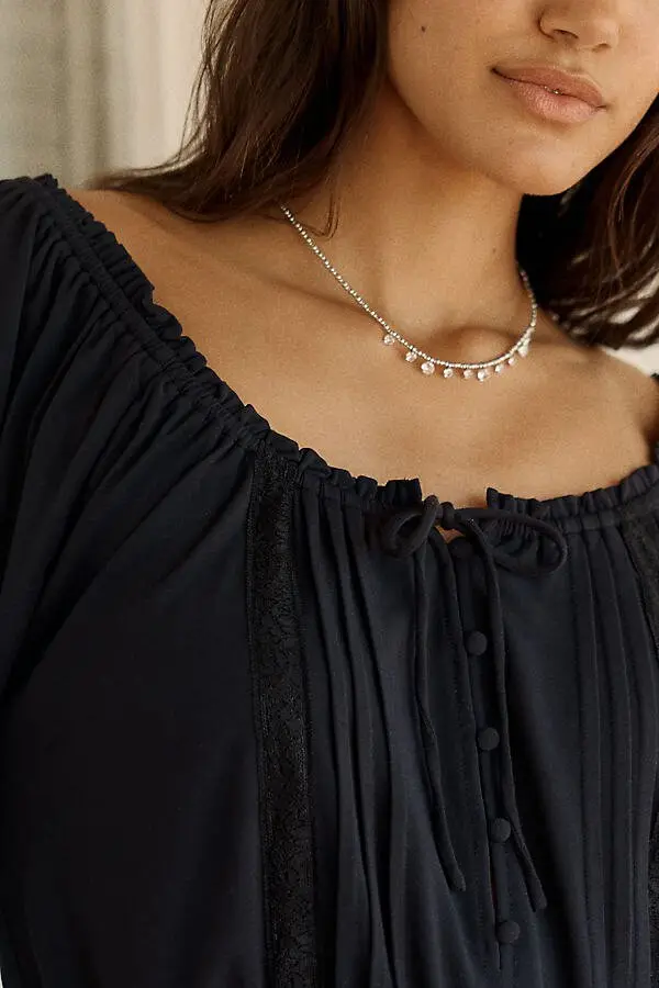 LYREBIRD Peasant Top Modaluxe - Black