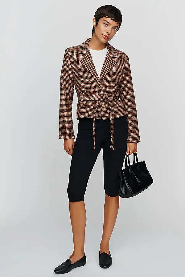 Central Park West Heritage Cropped Tie Blazer Jacket