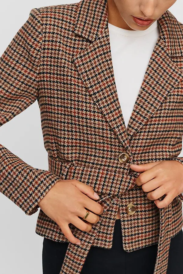Central Park West Heritage Cropped Tie Blazer Jacket