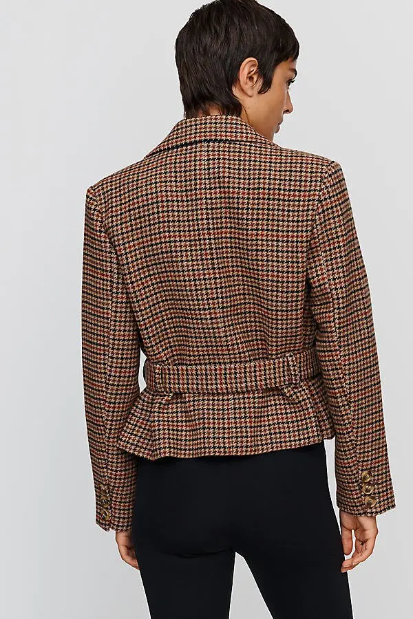 Central Park West Heritage Cropped Tie Blazer Jacket