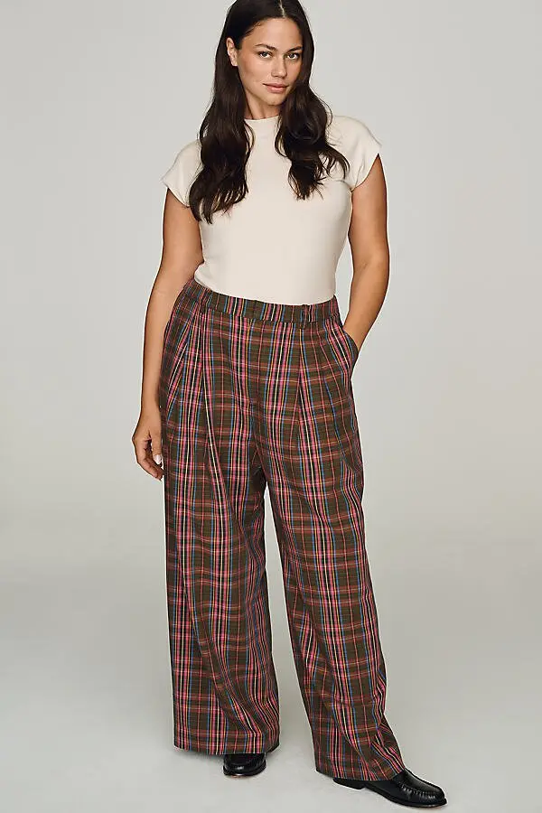 Maeve Avery Wide-leg Pleated Trousers Pants