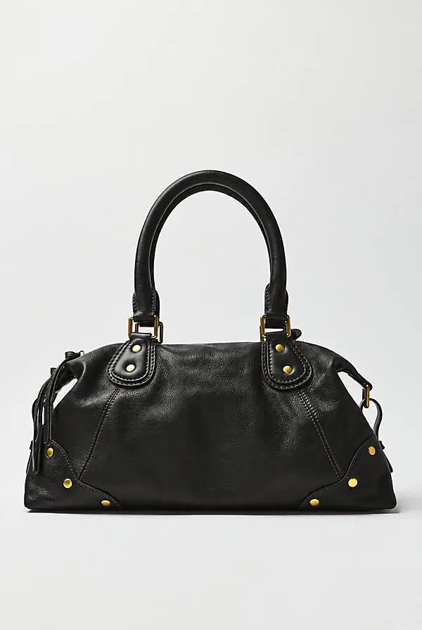 Anthropologie Ara Large Leather Satchel - Black