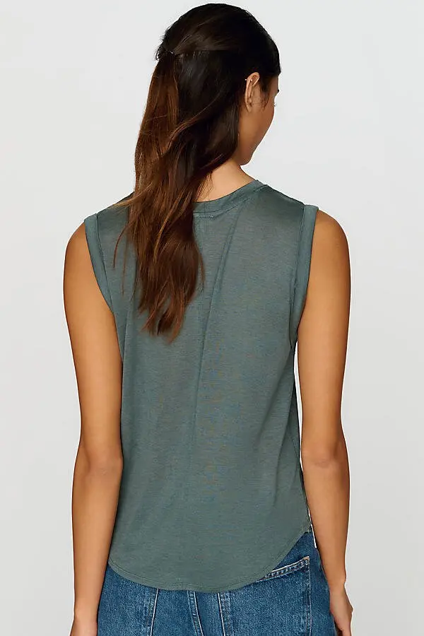 Anthropologie Vnie Wool Blend Tissue Weight Tank Top - Pine