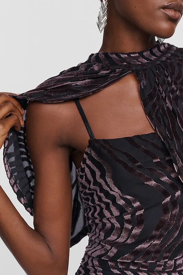 Anthropologie Velvet Burnout Cape Dress