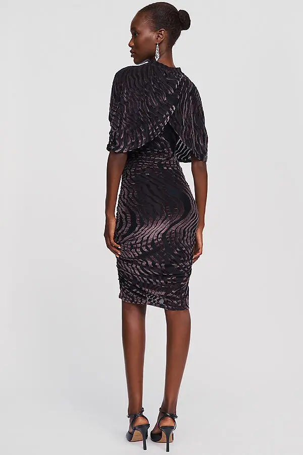 Anthropologie Velvet Burnout Cape Dress