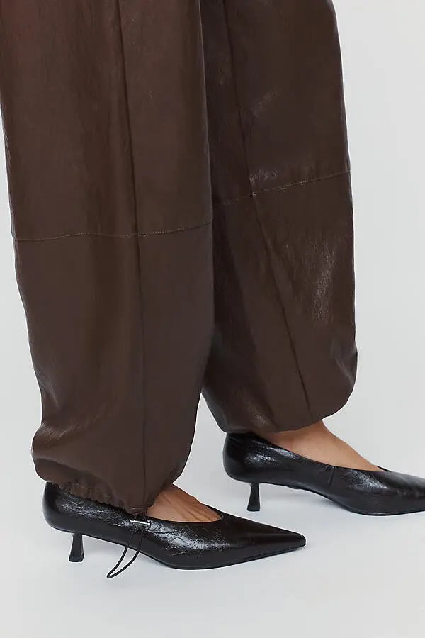 Avec Les Filles Faux Leather Balloon Pants