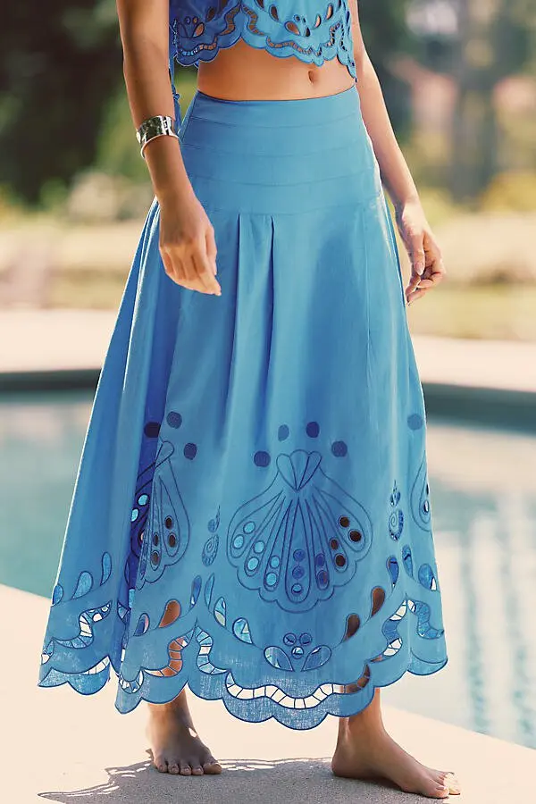 Farm Rio X Cutwork Maxi Skirt