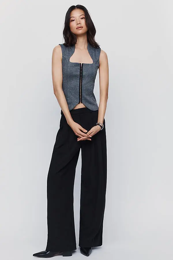 Anthropologie U-neck Zip-front Vest Top