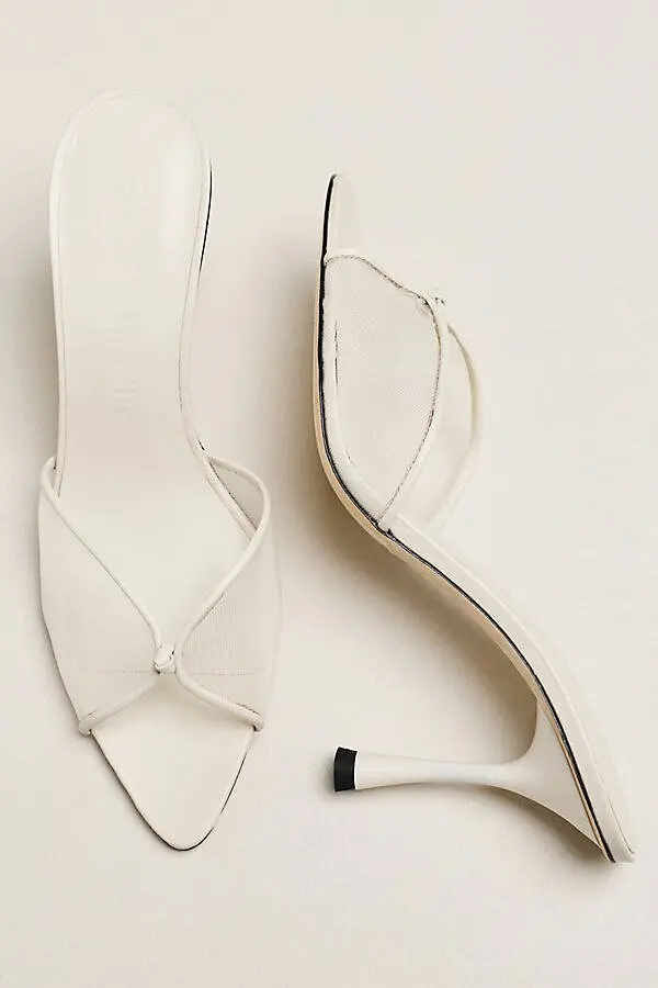 Studio Amelia Jacques 90 Stilleto Mules - Stone