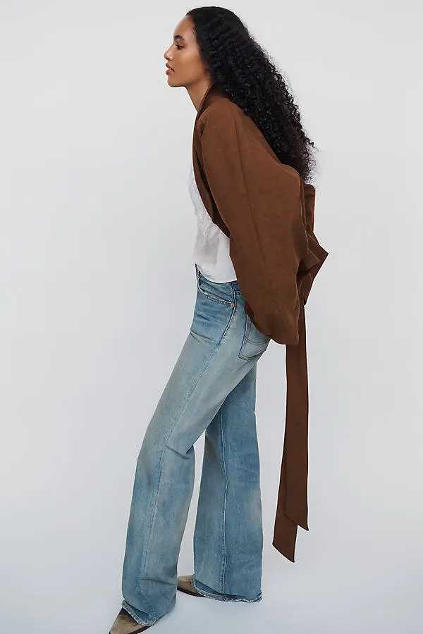 SIEMPRE Faux Suede Dolman Jacket - Brown