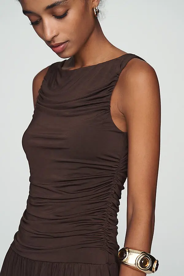 Anthropologie Ruched Maxi Dress