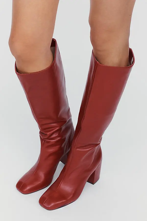Maeve Square-toe Tall Boots - Red
