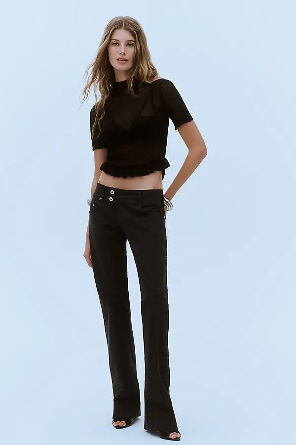 PILCRO Billy Low-rise Bootcut Pants - Phantom
