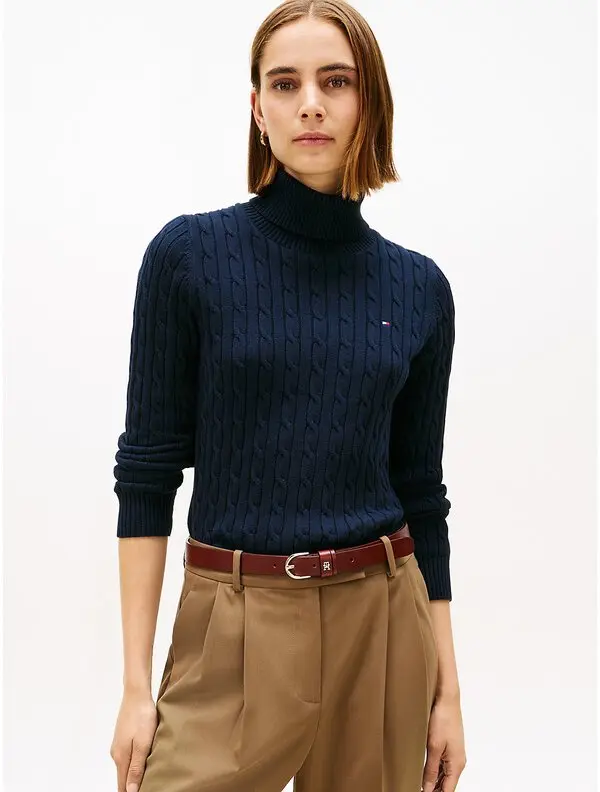 Tommy Hilfiger Cable Knit Turtleneck Sweater