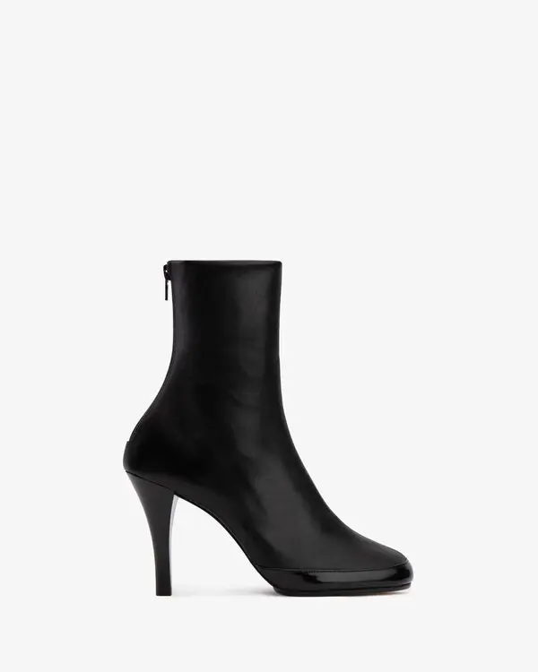 JUDE Luna Ankle Boot Stretch And Brushed Leather - Black