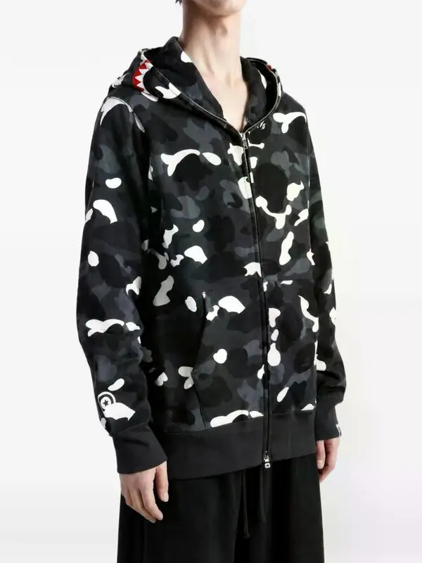 A BATHING APE Shark Camouflage-print Hoodie