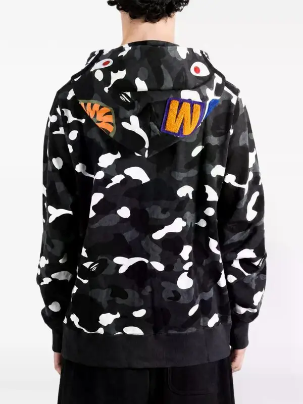 A BATHING APE Shark Camouflage-print Hoodie